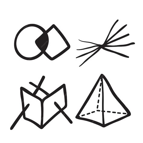 Premium Vector Abstract Geometric Objects In Line Style Simple Geometric Shape Sabstract Graphic