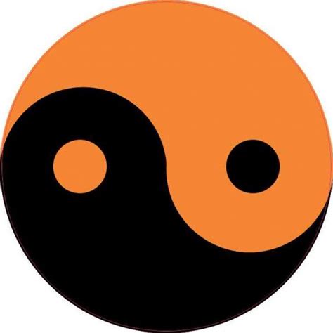 5in X 5in Orange And Black Yin Yang Sticker Vinyl Vehicle Decal