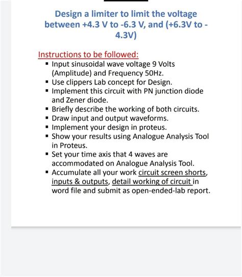 Solved Design A Limiter To Limit The Voltage Between V Chegg