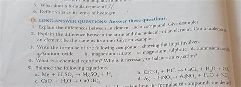 Explain The Differences Between An Element And A Compound Give Examples