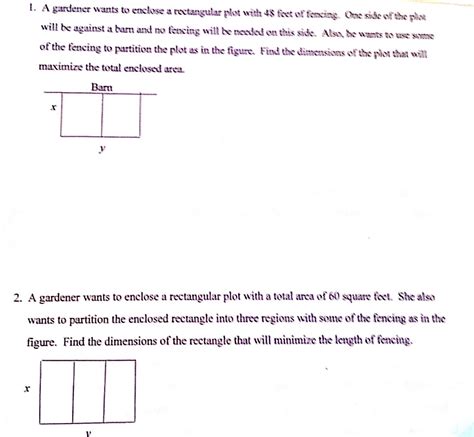 Solved A Gardener Wants To Enclose A Rectangular Plot With Chegg