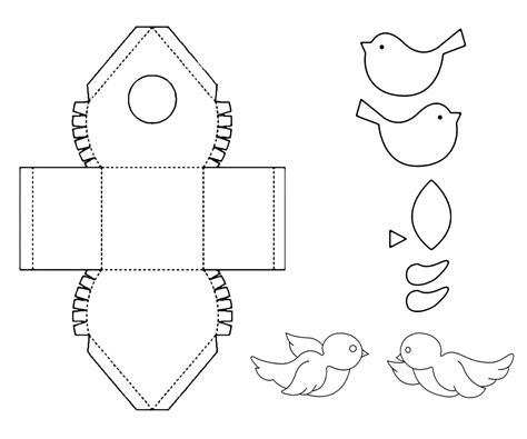 Домик для птиц шаблон 50 картинок