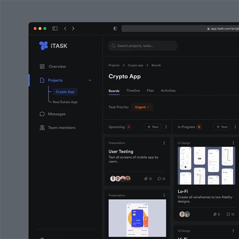 Project Management Dashboard Dark Mode On Behance