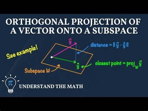 How To Find The Orthogonal Projection Of A Vector Onto A Subspace Youtube