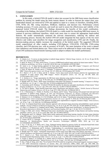 Hybrid Model For Detection Of Brain Tumor Using Convolution Neural