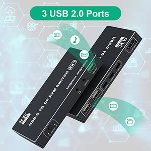 Amazon Com Usb C Kvm Switch K Hz K Hz In Out Type C Kvm Switch For Computers