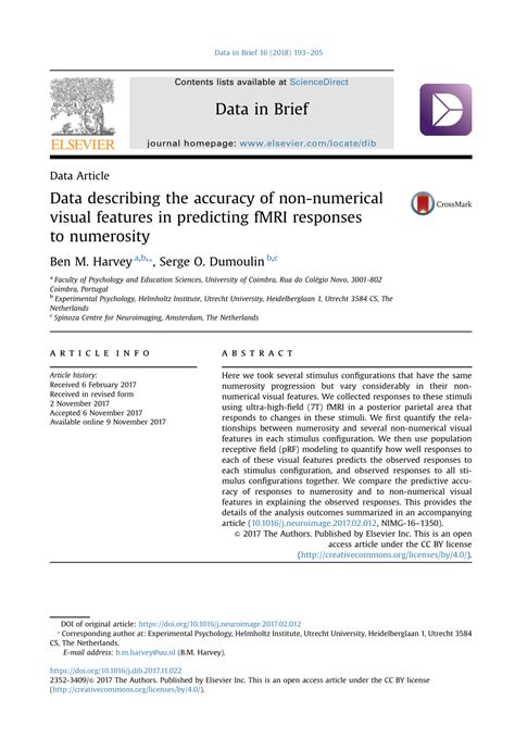 Pdf Data Describing The Accuracy Of Non Numerical Visual Features In