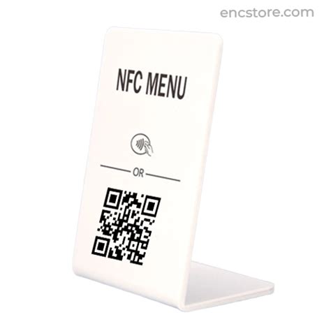 L Shaped Arcylic Nfc Menu Stand Qr Code Nfc Display Stand