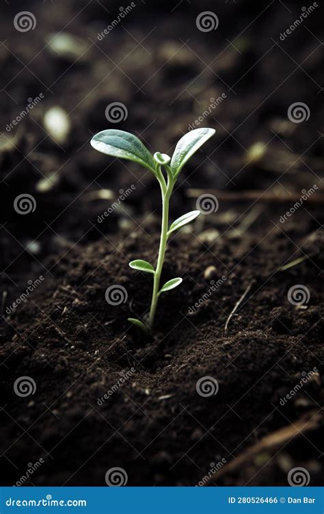 Captivating Photograph Of A Seeding Plant Reaching Towards The Light Generative Ai Stock