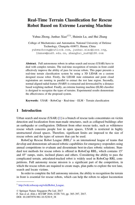 Pdf Real Time Terrain Classification For Rescue Robot Based On