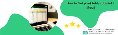 How To Get Pivot Table Subtotal In Excel