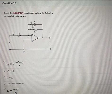 Solved Question Select The INCORRECT Equation Describing Chegg