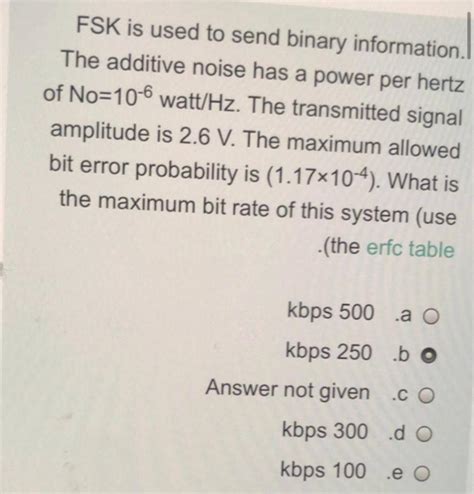 Fsk Is Used To Send Binary Information The Additive