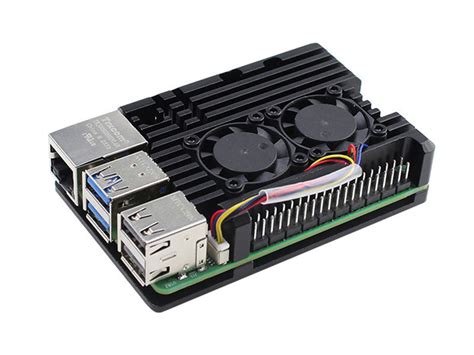 Raspberry Pi 4 Pi 5 Aluminum Heatsink Heat Sink Case With Dual Fan