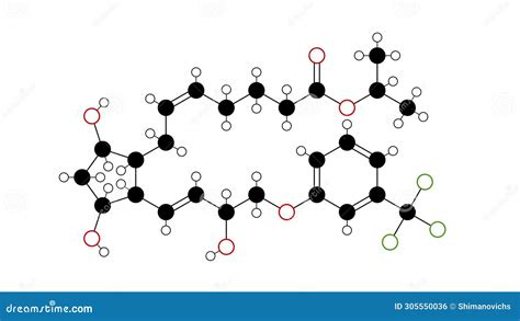 Travoprost Molecular Structure Travatan Ball And Stick 3d Model