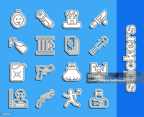 삭제 표시 깨진 창 야구 방망이 손톱 방화 집 감옥 칵테일 몰로토프 살인 및 카드 아이콘과 라인 무덤을 설정합니다 벡터 0명에 대한 스톡 벡터 아트 및 기타 이미지 Istock