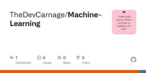 GitHub TheDevCarnage Machine Learning