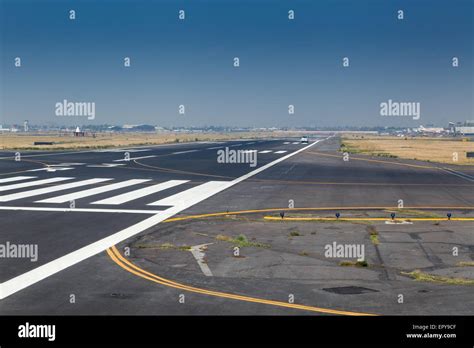 Zebra Crossing On The Runway Of An Airport Benito Juarez International Airport Mexico City