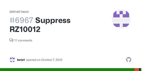 Suppress Rz Issue Dotnet Razor Github