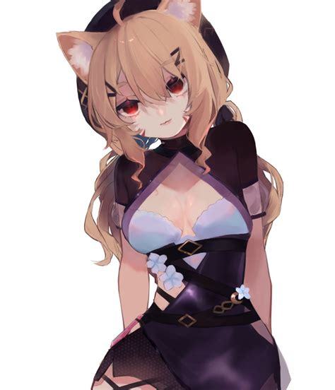 Rule 34 After Suko Blonde Hair Cat Ears Catgirl Face Markings Red