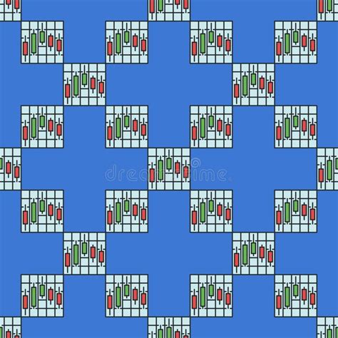 Stock Or Crypto Candlestick Chart Vector Colored Seamless Pattern Stock