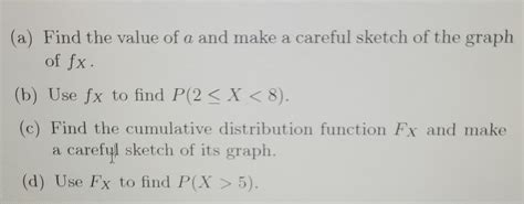Solved A Continuous Random Variable X Has The Following Chegg