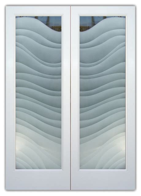 Glass Front Entry Doors Frosted Glass Obscure Dreamy Waves 2d Modern Front Doors Other