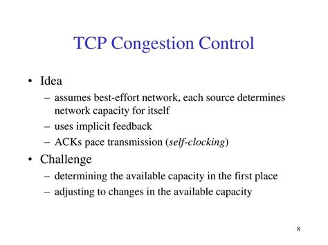 Congestion Control Outline Queuing Discipline Reacting To Congestion Ppt Download