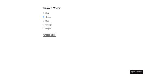 React Radio Buttons Codesandbox