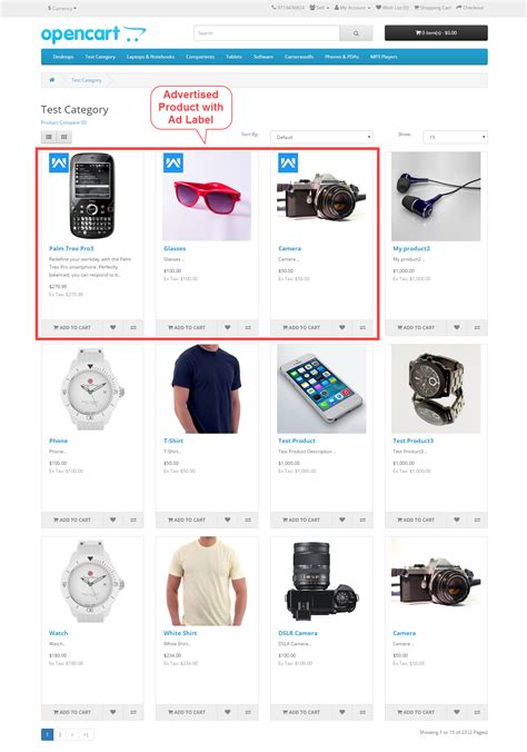 Opencart Marketplace Advertisement System Featured Products Extension