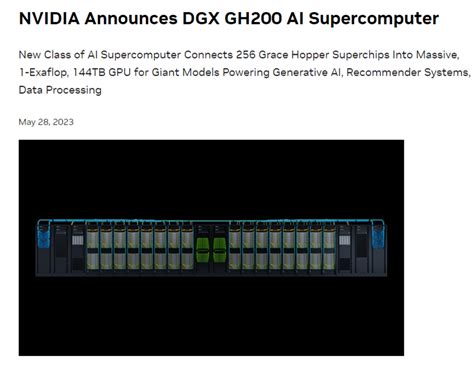 Nvidia发布超级计算机dgx Gh200 可用于生成式ai Idctalk云说