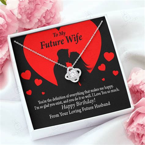 Wife Message Card To My Future Wife Glad To Exist Love Knot Pendant Ne