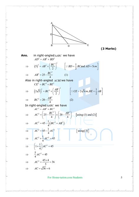 important questions for class 10 maths chapter 6 triangles with solutions