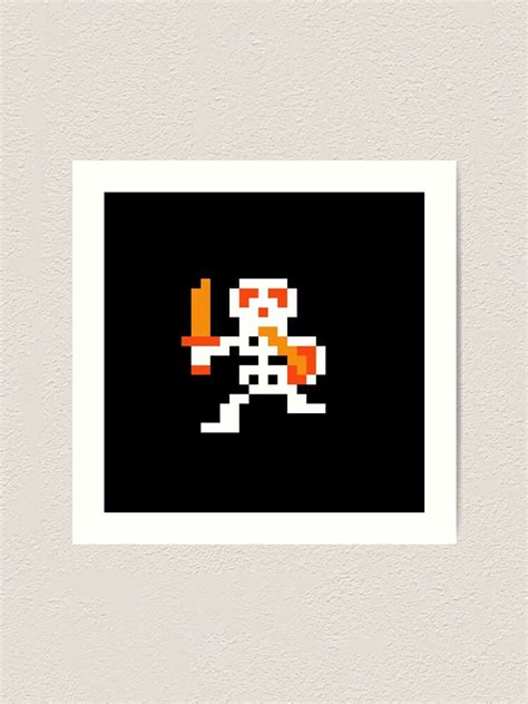 8 Bit Skeleton Art Print By Casualbiscuits Redbubble