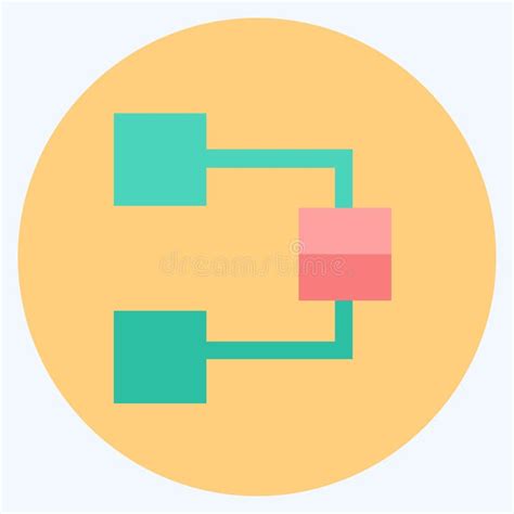 Flow Chart Icon In Trendy Flat Style Isolated On Soft Blue Background Stock Illustration