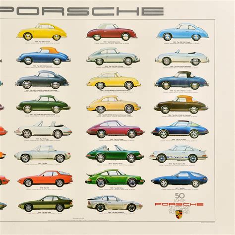 Original Vintage Automobile Advertising Poster Porsche Car Models Ken