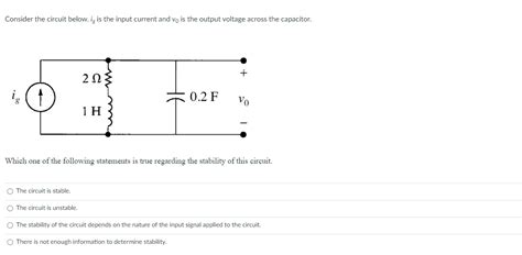 Solved Consider The Circuit Below Ig Is The Input Current Chegg Com