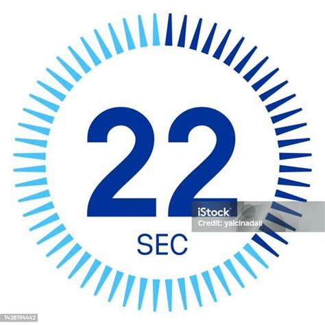 22 초 시간의 개념 타이머 아이콘 벡터 일러스트 레이 션 서클 시간 파이 다이어그램 계시기에 대한 스톡 벡터 아트 및 기타 이미지 Istock