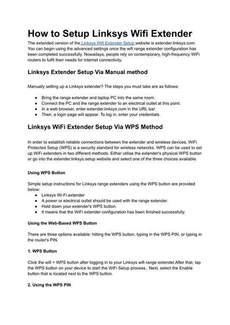 Ppt How To Setup Linksys Wifi Extender Powerpoint Presentation Free Download Id 12436607