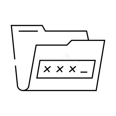 Lock Folder Line Icon Vector Illustration Stock Vector Illustration