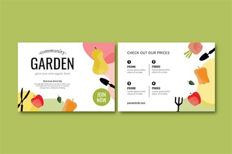 원예 및 재배 브로셔 템플릿 무료 벡터