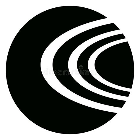 Circle With Dynamic Swoosh Line Frame Monochrome Circular Element Stock Vector Illustration