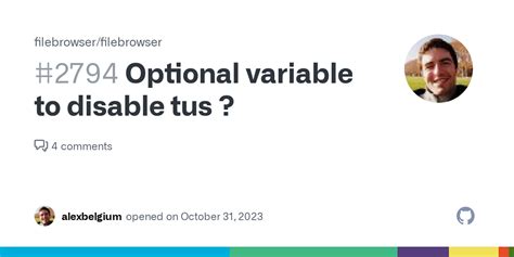 Optional Variable To Disable Tus · Issue 2794 · Filebrowserfilebrowser · Github