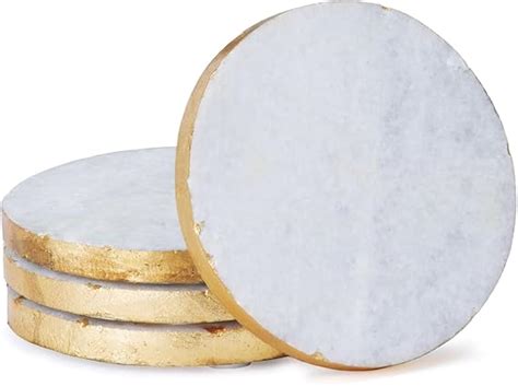 Thirstystone 4 Pack Round Natural White Marble Coasters W
