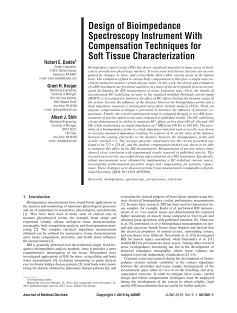 pdf design of bioimpedance spectroscopy instrument with compensation