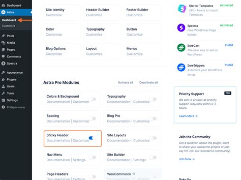 How To Add A Sticky Header Or On Scroll Fixed Header With Astra