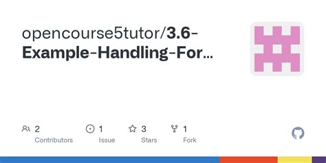 GitHub Opencourse Tutor Example Handling Form Data Frontend