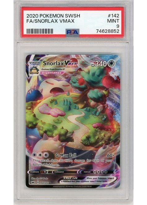 Snorlax Vmax Psa 9 Gradede Pokemon Kort På Pokemons Dk