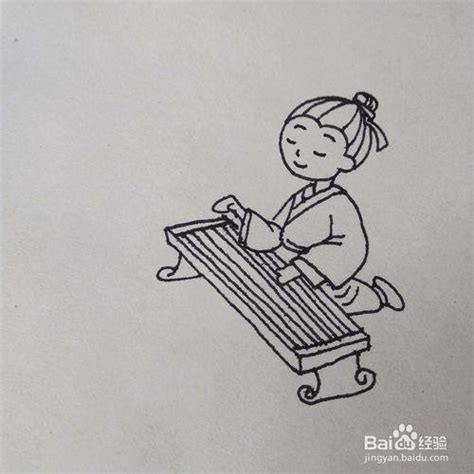 正在弹古筝的人简笔画步骤 简笔画图片大全 蒲城教育文学网