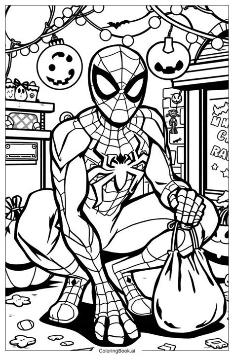 Spiderman Halloween Coloring Pages Pdf